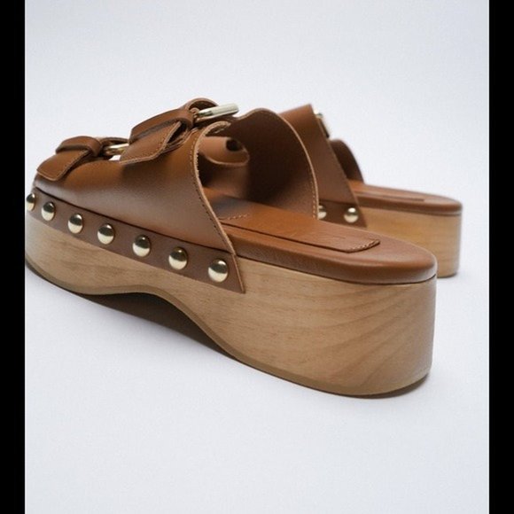 Zara | Shoes | Zara Buckled Leather Platform Clogs | Poshmark